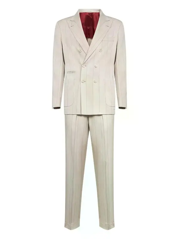 Brunello Cucinelli Peak-lapel Striped Suit