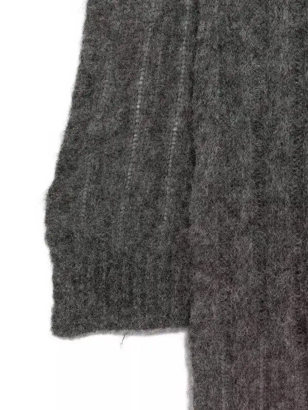 Herno Logo-plaque Ribbed-knit Scarf