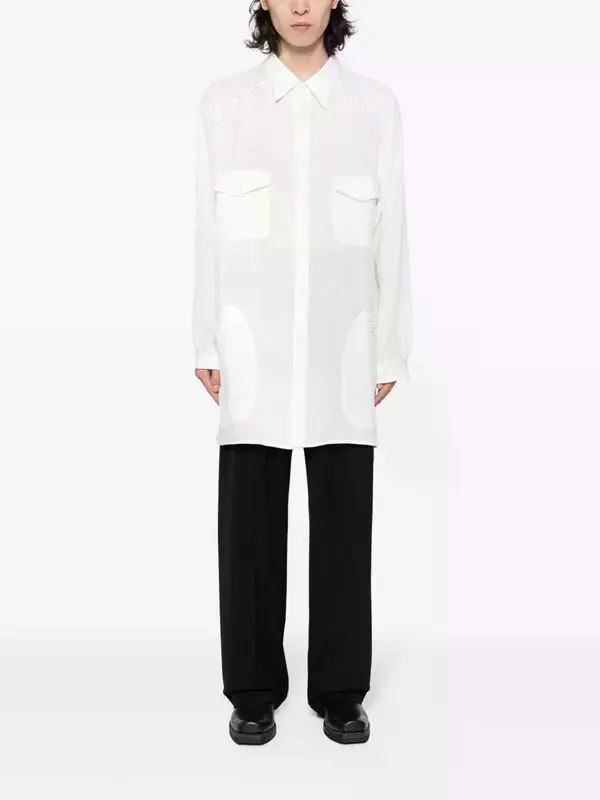 Yohji Yamamoto Contrast-stitching Linen Shirt