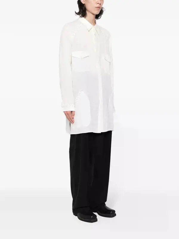 Yohji Yamamoto Contrast-stitching Linen Shirt