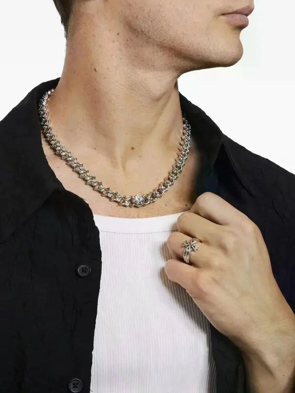 Emanuele Bicocchi Logo Cross Ring - Silver