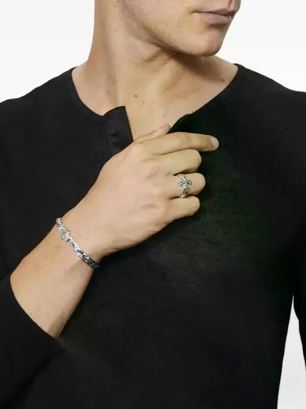 Emanuele Bicocchi Logo Cross Ring - Silver