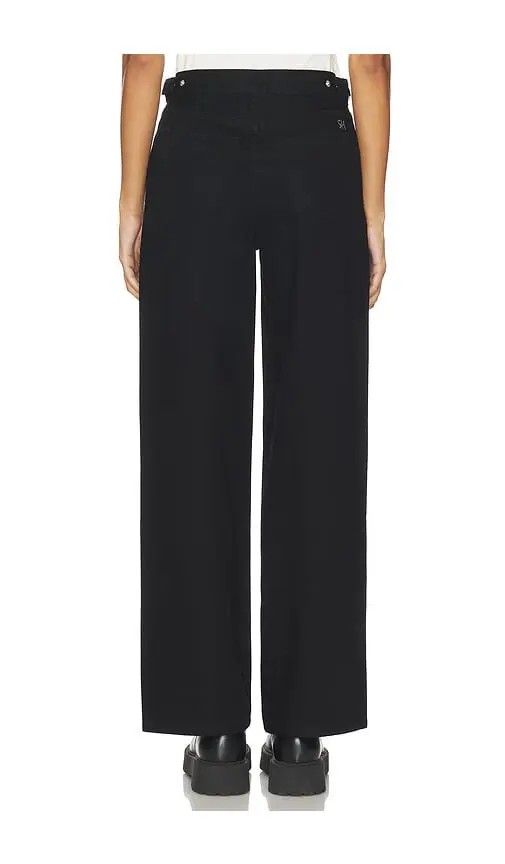 Still Here Buckle Wide Leg Jeans - Black