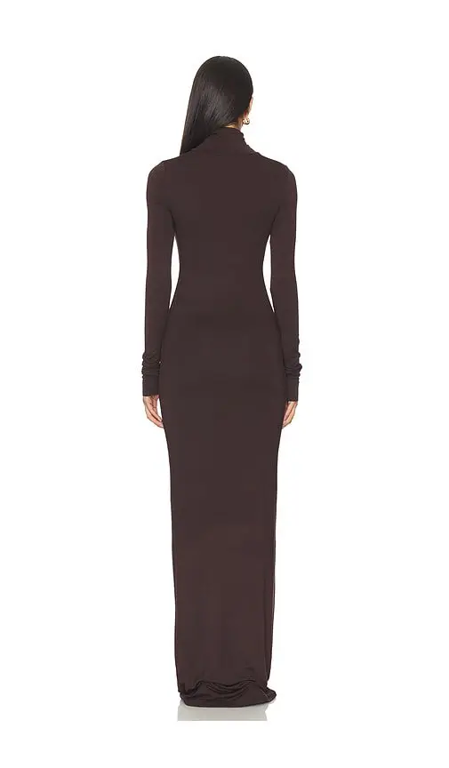 Eterne Long Sleeve Turtleneck Maxi Dress - Espresso