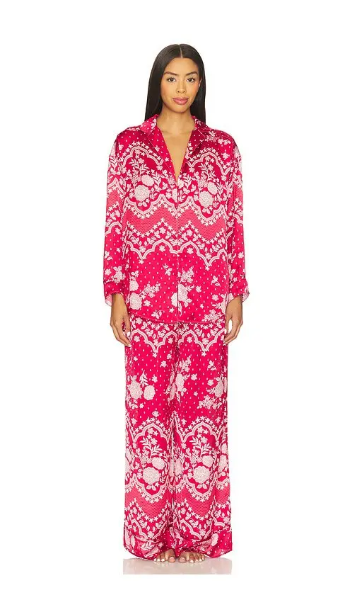 Free People X Intimately Dreamy Days Pajama Set In In Red - Cherry Combo