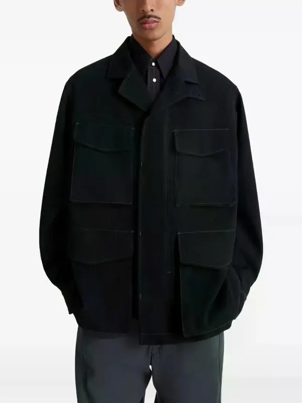 LEMAIRE Overshirt With Buttoned Cuffs - Black