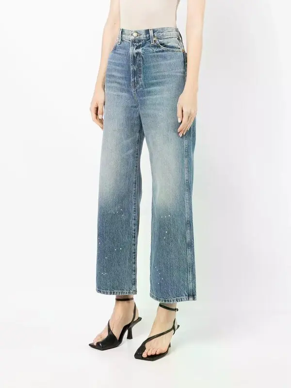 Khaite Paint-splatter Wide-leg Jeans