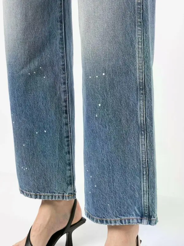 Khaite Paint-splatter Wide-leg Jeans