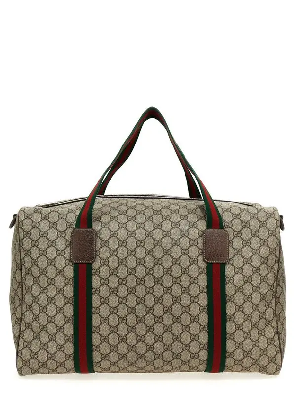 Gucci Gg Supreme Large Travel Bag - Beige