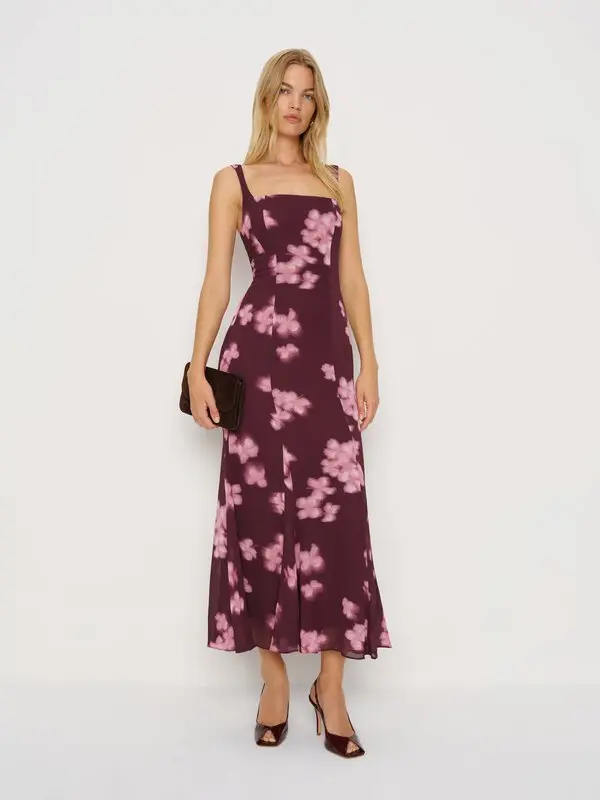 REFORMATION Ceecee Midi Dress - Brown