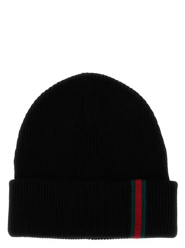 Gucci Web Detail Beanie - Black