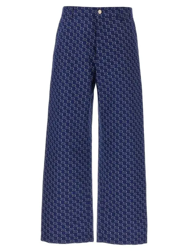 Gucci Gg Shadow Jacquard Cotton Pants