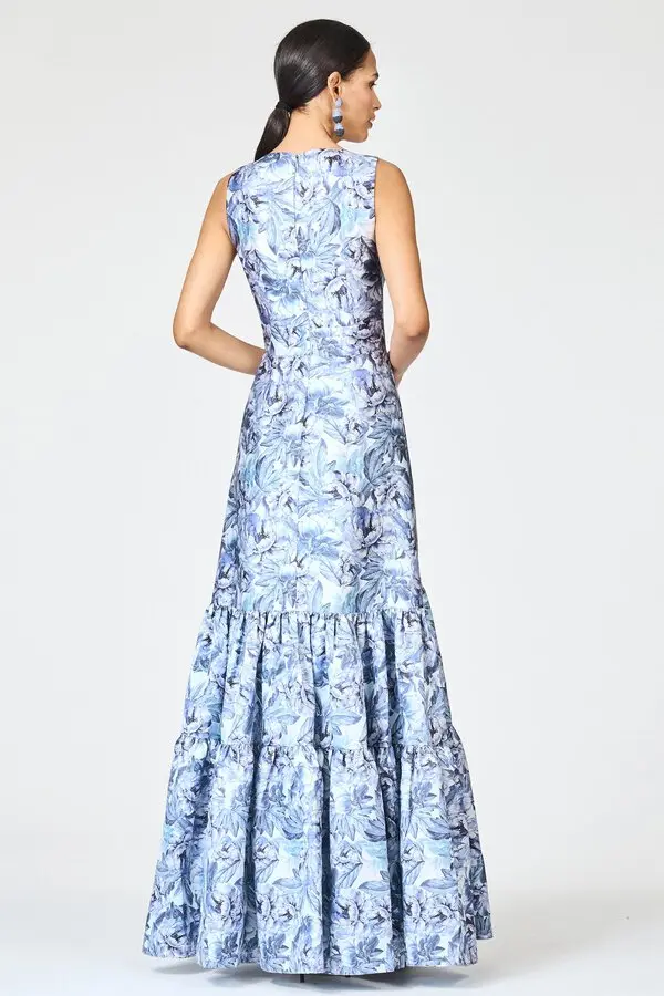 Sachin & Babi Rori Printed Mikado Gown - Frozen Flora