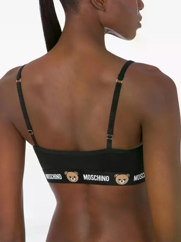Moschino Teddy-print Cotton Bra