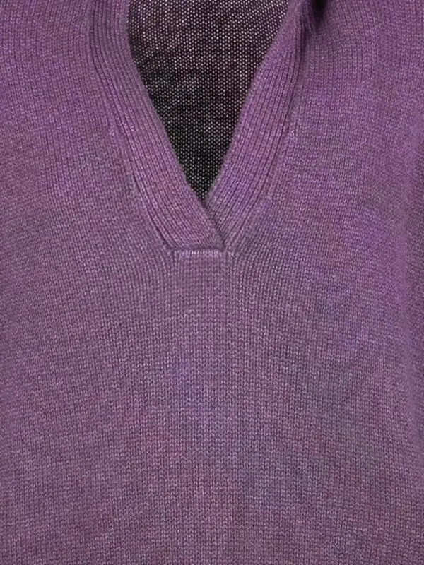 BASE MILANO Polo-collar V-neck Top