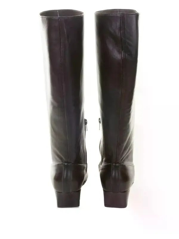 LORENA PAGGI Square-toe Leather Knee-high Boots