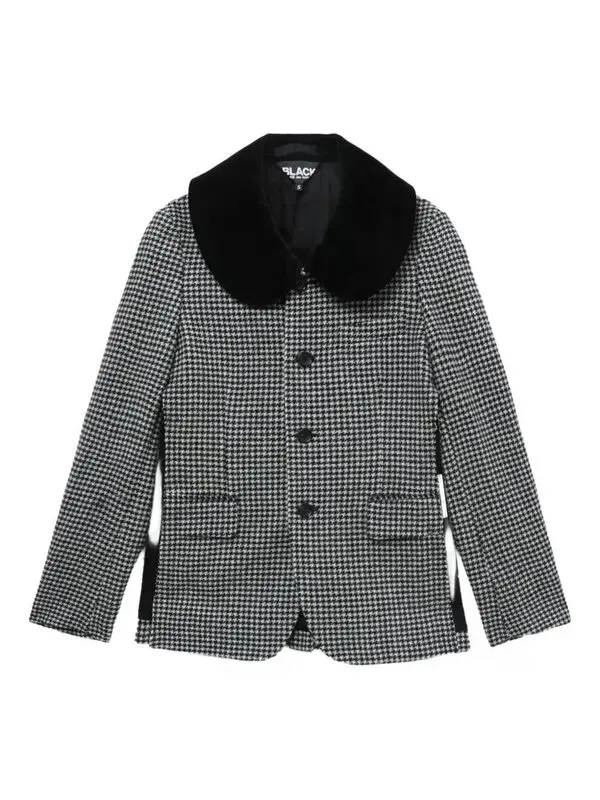 BLACK COMME DES GARÇONS Houndstooth Blazer With Peter Pan Collar