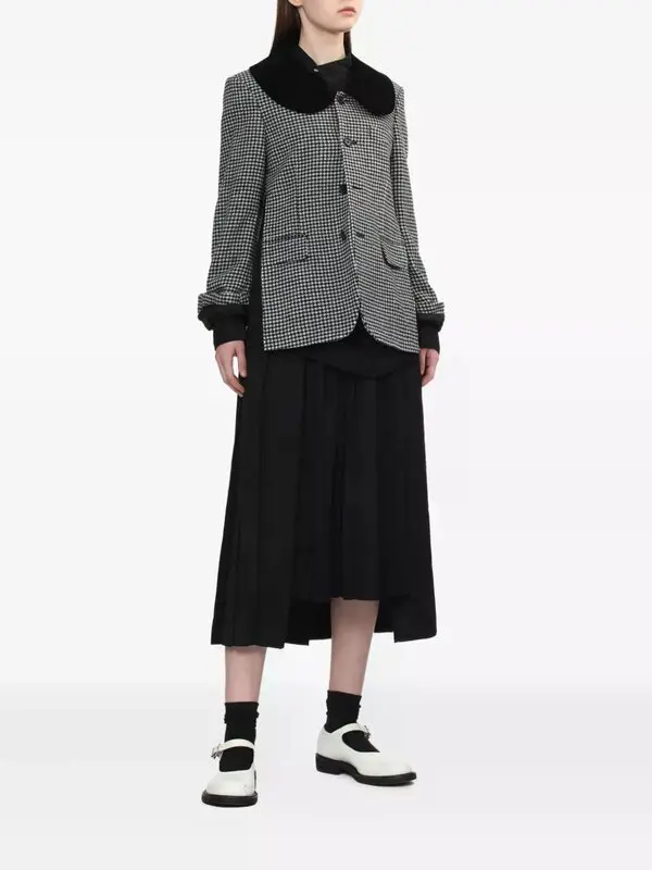 BLACK COMME DES GARÇONS Houndstooth Blazer With Peter Pan Collar