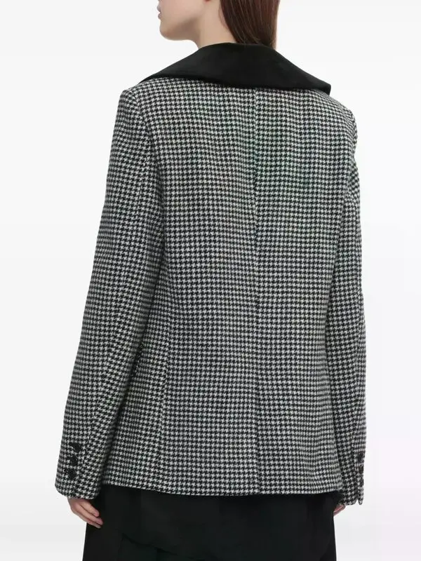 BLACK COMME DES GARÇONS Houndstooth Blazer With Peter Pan Collar