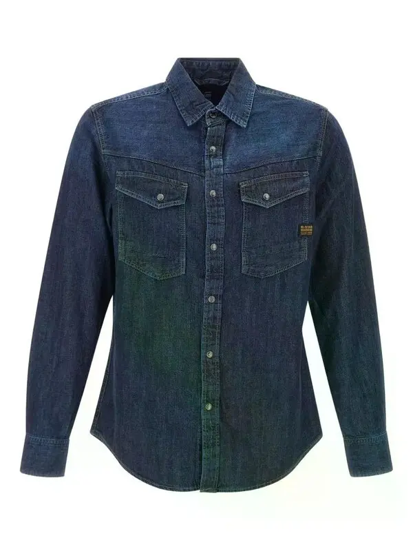 G-star Raw Dakota Logo-patch Shirt - Blue