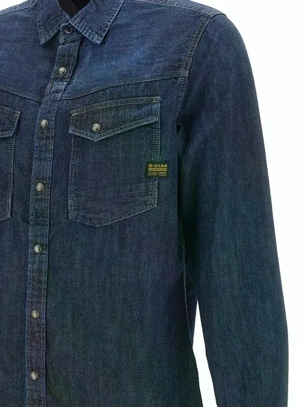 G-star Raw Dakota Logo-patch Shirt - Blue