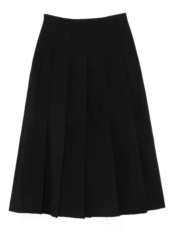 RÓHE Pleated A-line Midi Skirt - Black