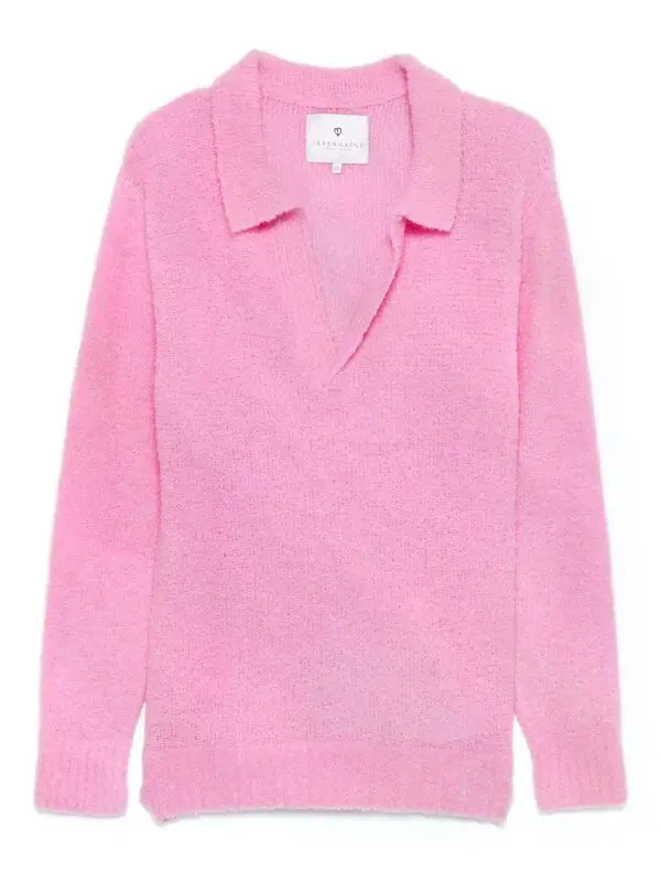 SEVEN GAUGE Polo-collar V-neck Sweater