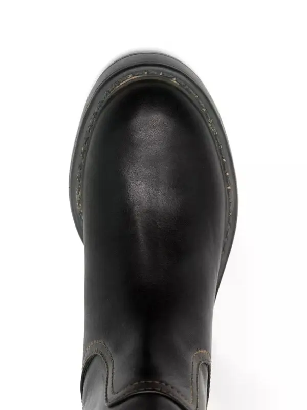 Miu Miu Logo Plaque Knee-high Boots