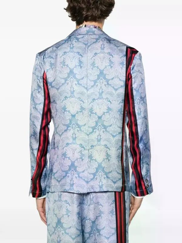 PIERRE-LOUIS MASCIA Stripe-detail Paisley-print Jacket