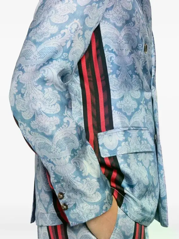 PIERRE-LOUIS MASCIA Stripe-detail Paisley-print Jacket
