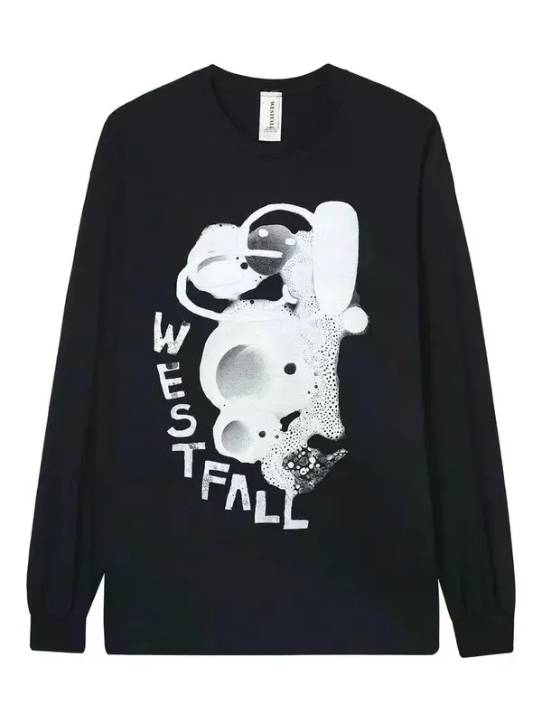 WESTFALL Graphic-print Long Sleeve T-shirt - Black