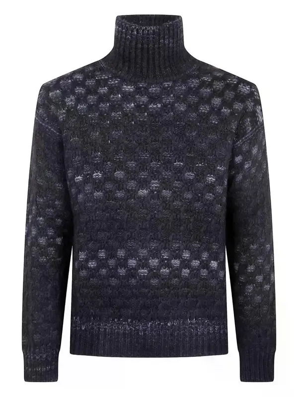 NUUR Patterned Jacquard Roll-neck Jumper - Grey