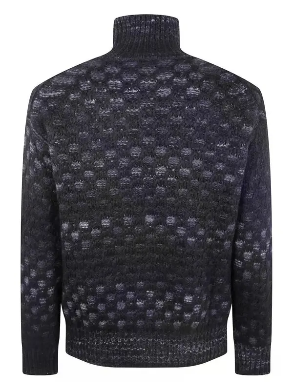 NUUR Patterned Jacquard Roll-neck Jumper - Grey