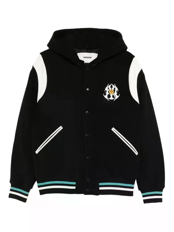 BARROW Hooded Varsity Jacket - Black