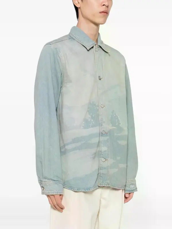 Lacoste Landscape-motif Denim Shacket
