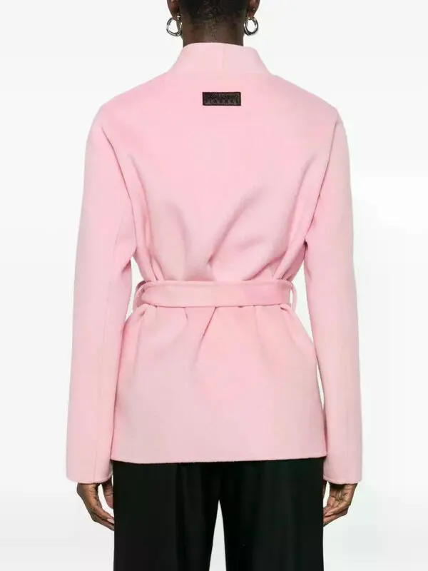 ERMANNO FIRENZE Belted Single-breasted Coat - Pink