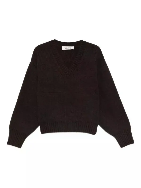 RÓHE V-neck Ribbed-knit Jumper