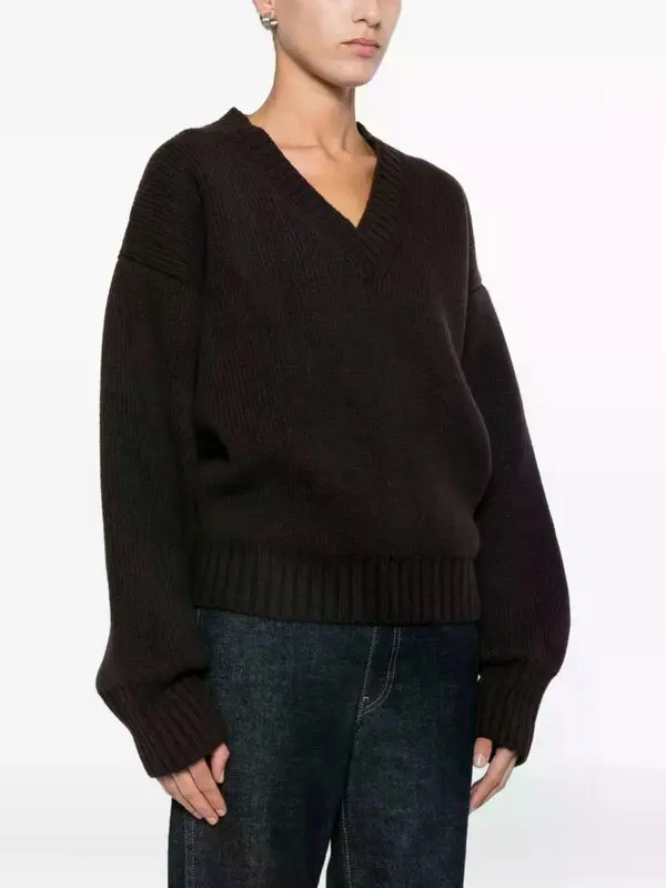 RÓHE V-neck Ribbed-knit Jumper