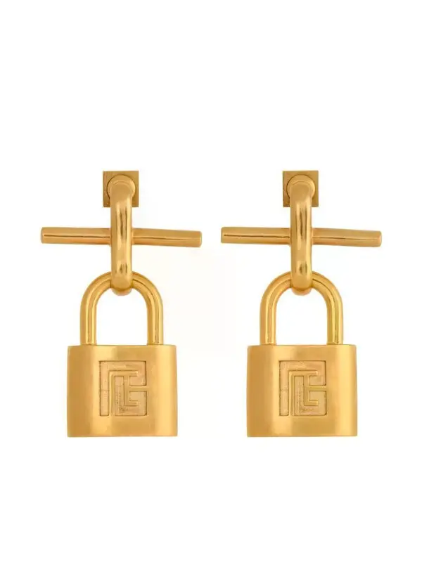 Balmain Pulse Padlock Earrings - Gold
