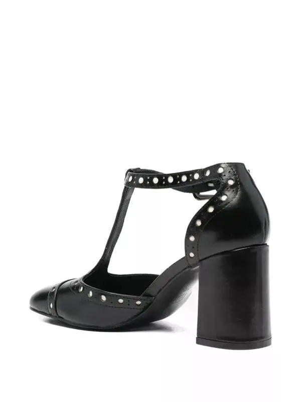 BIBI LOU Studded Leather T-bar Pumps