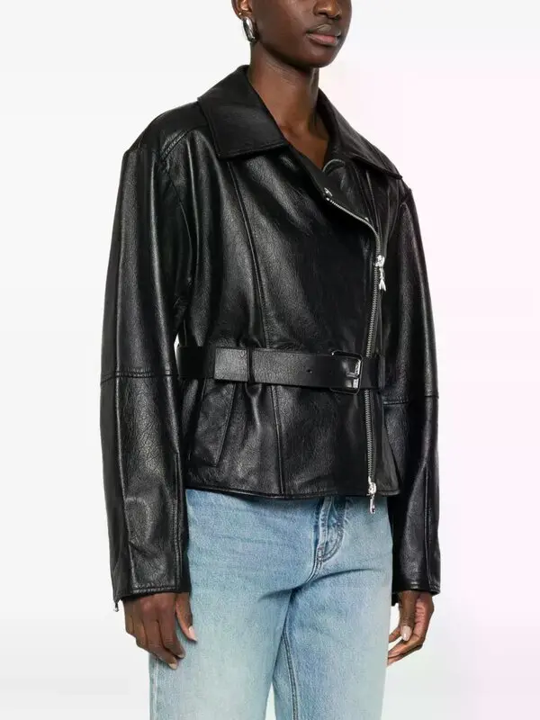 Patrizia Pepe Belted Zip-up Biker Jacket