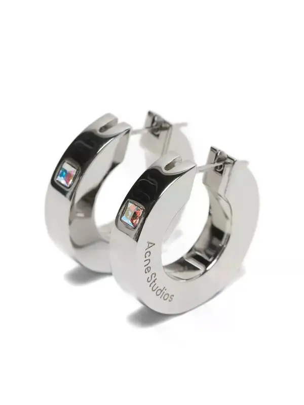 Acne Studios Engraved Logo Hoop Earrings
