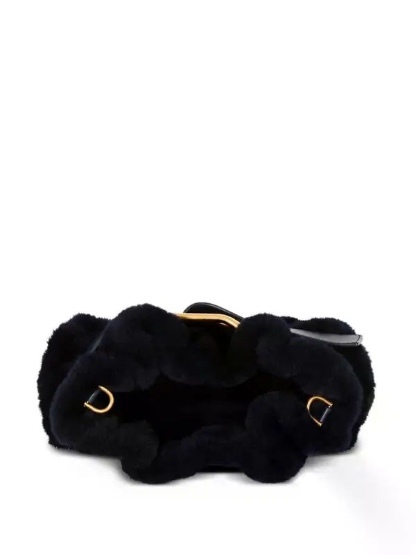 Balmain Mini Anthem Shearling Clutch - Black