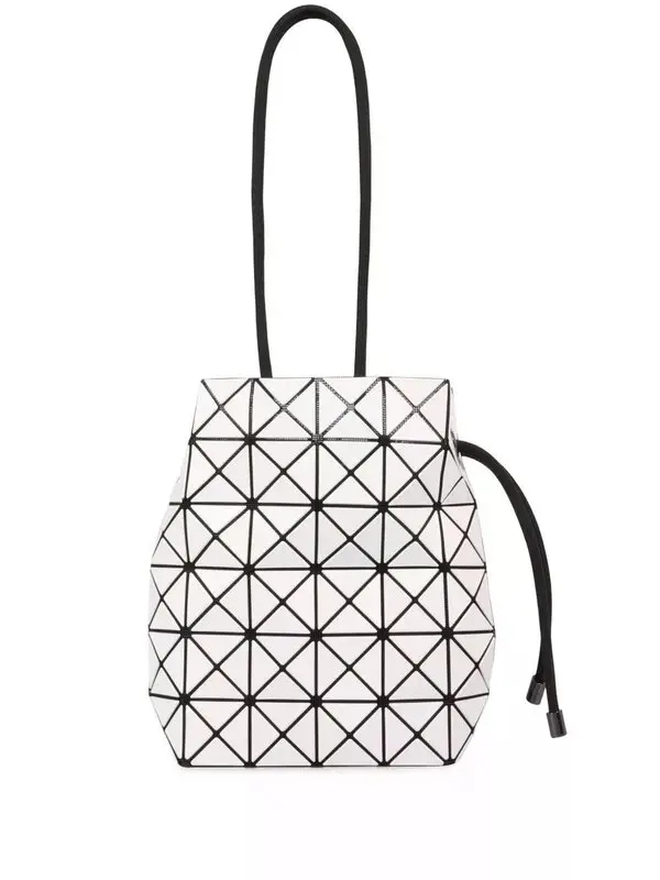 Issey Miyake Geometric Drawstring Bucket Bag - White