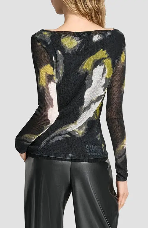 Dkny Abstract Print Double Layer Sweater