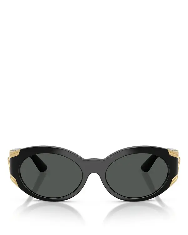 Versace Oval Sunglasses, 55mm - Black