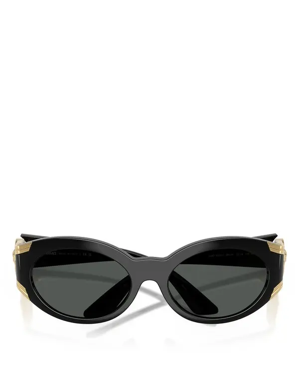 Versace Oval Sunglasses, 55mm - Black