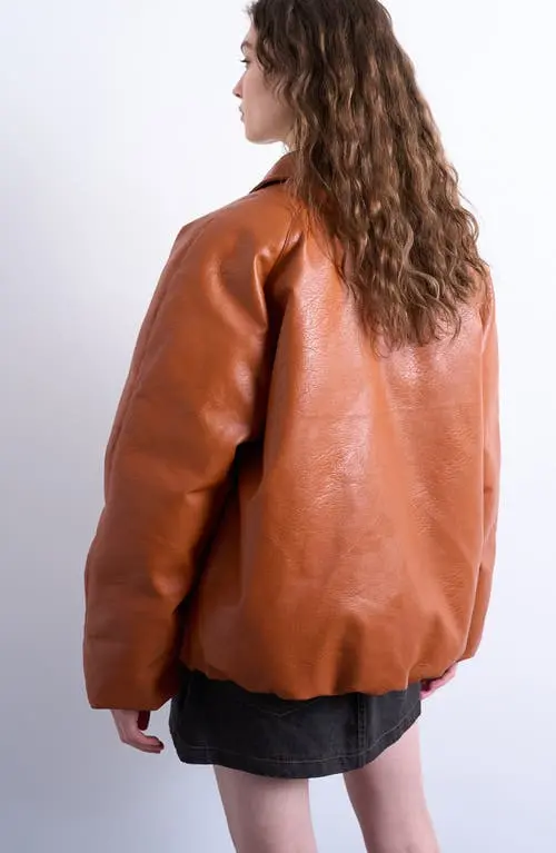 Topshop Oversized Faux Leather Jacket