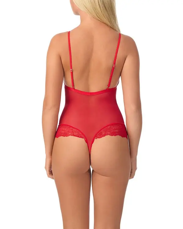 ON GOSSAMER Luxe Lace Bodysuit - Crimson Berry