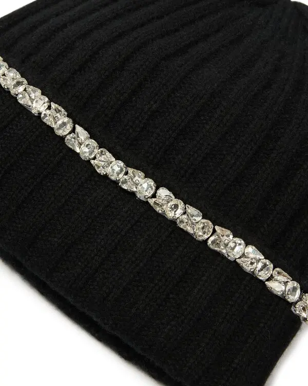 CAROLYN ROWAN ACCESSORIES Cashmere Ribbed Cuffed Beanie